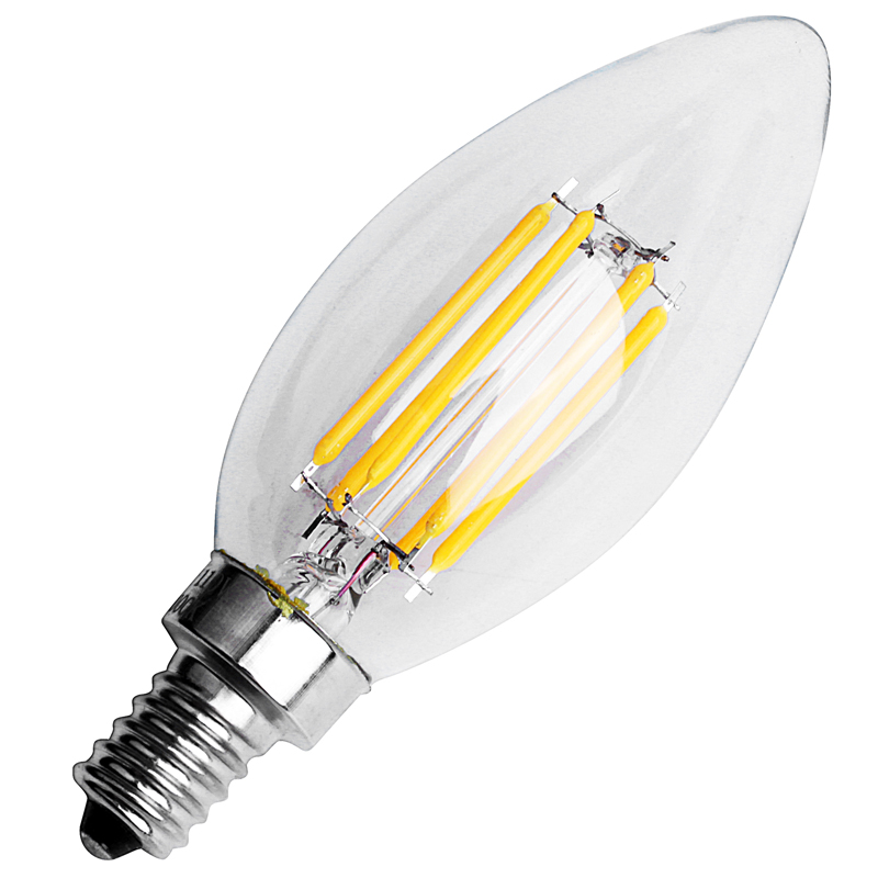 Dimmable E12 COB Edison Candle Flame Filament LED Light Bulb Lamp H9i2 ...
