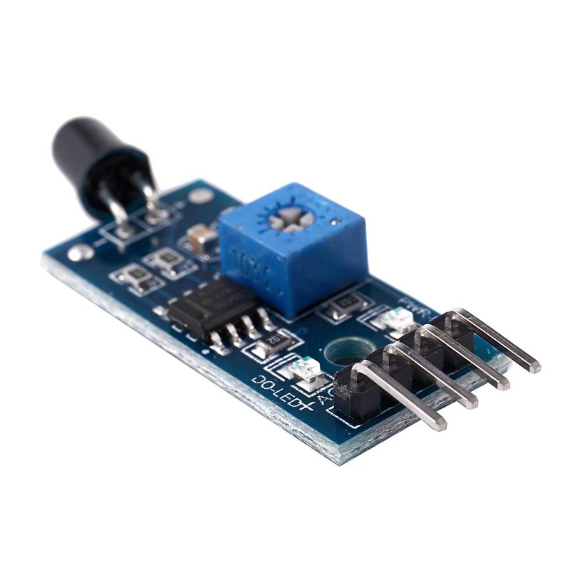 5X(1 pcs blue metal 4-pin flame sensor module / fire detection module ...