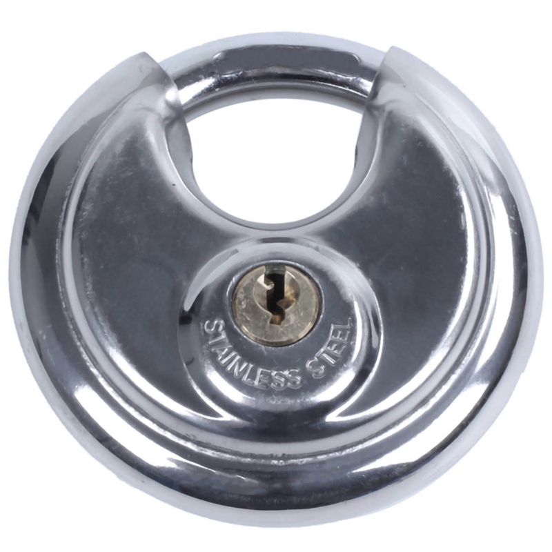 1x PADLOCKS HEAVY DUTY 70MM ROUND CIRCULAR DISC PADLOCK with 1 KEYS ...
