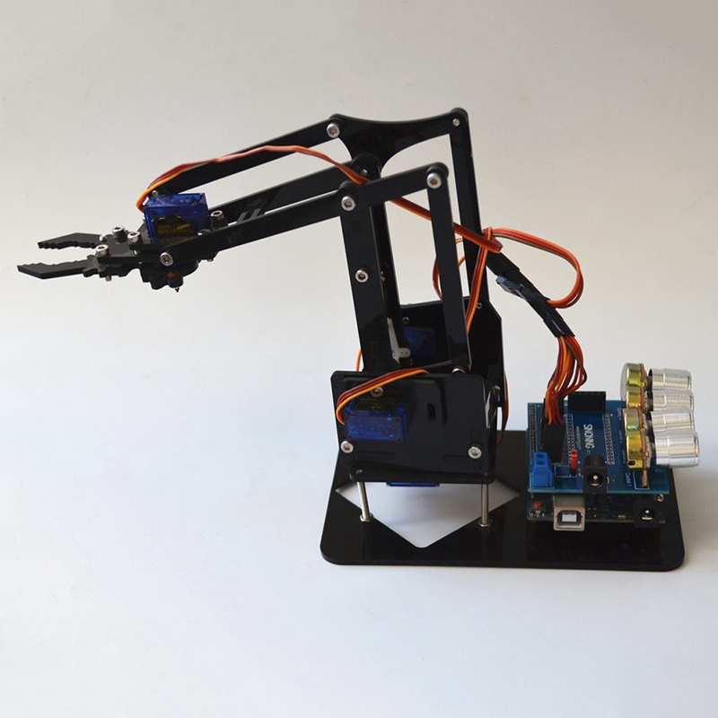 DIY Acrylic Robot Arm Robot Claw for Arduino Kit 4DOF Toys Mechanical ...