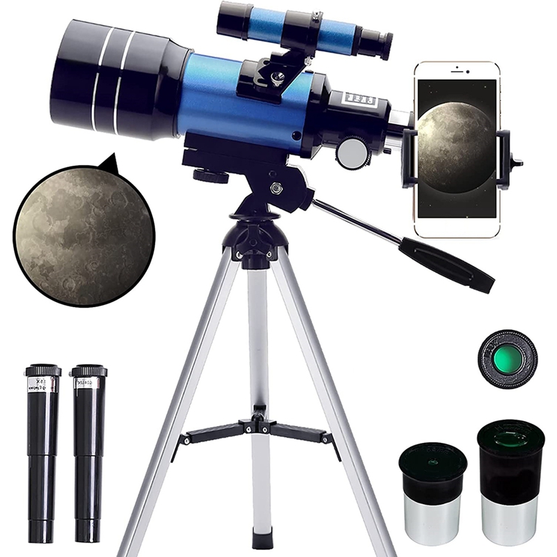 Telescopio per adulti e bambini, 70 mm (15X-150X) telescopi rifrattori portatili per H5V6