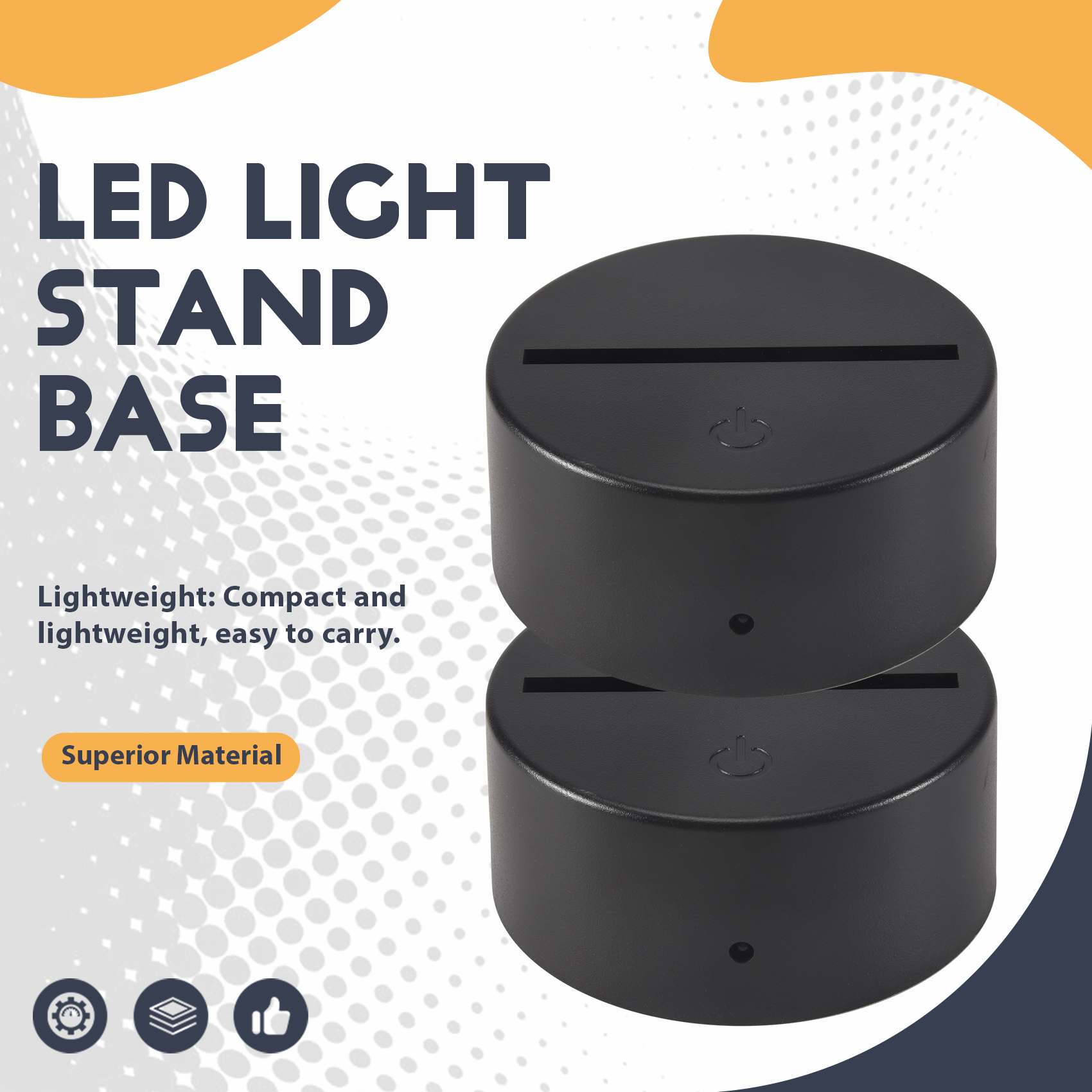 2X(3D NIGHT LED Light Lamp Base with 4 Clear Acrylic Sheets 4 ...